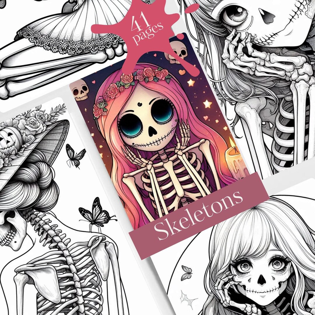 41 Skeleton Coloring Pages, Creepy Skeletons to Color, Fall Halloween ...