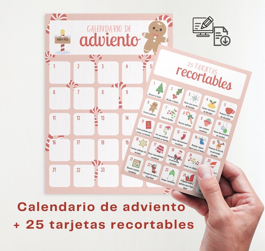 Editable and Printable Children's Advent Calendar, Template With 25 ...