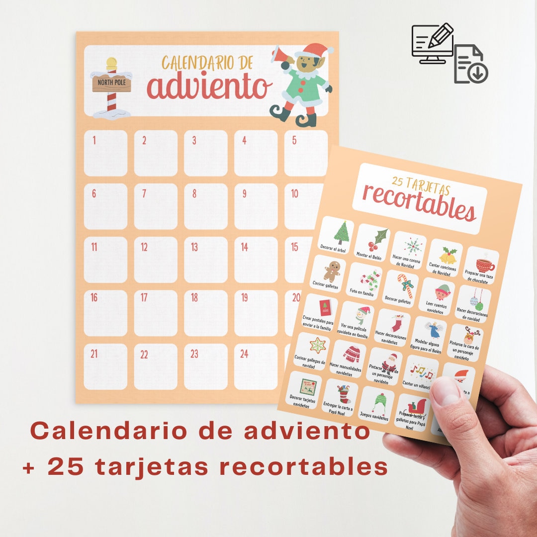 Editable and Printable Children's Advent Calendar - Etsy