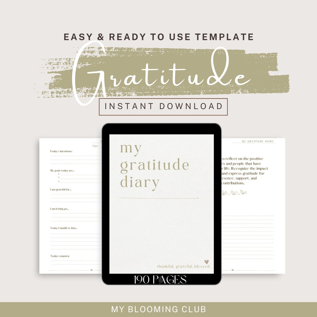 Digital Gratitude Journal | Daily Gratitude Journal for Ipad, Goodnotes ...