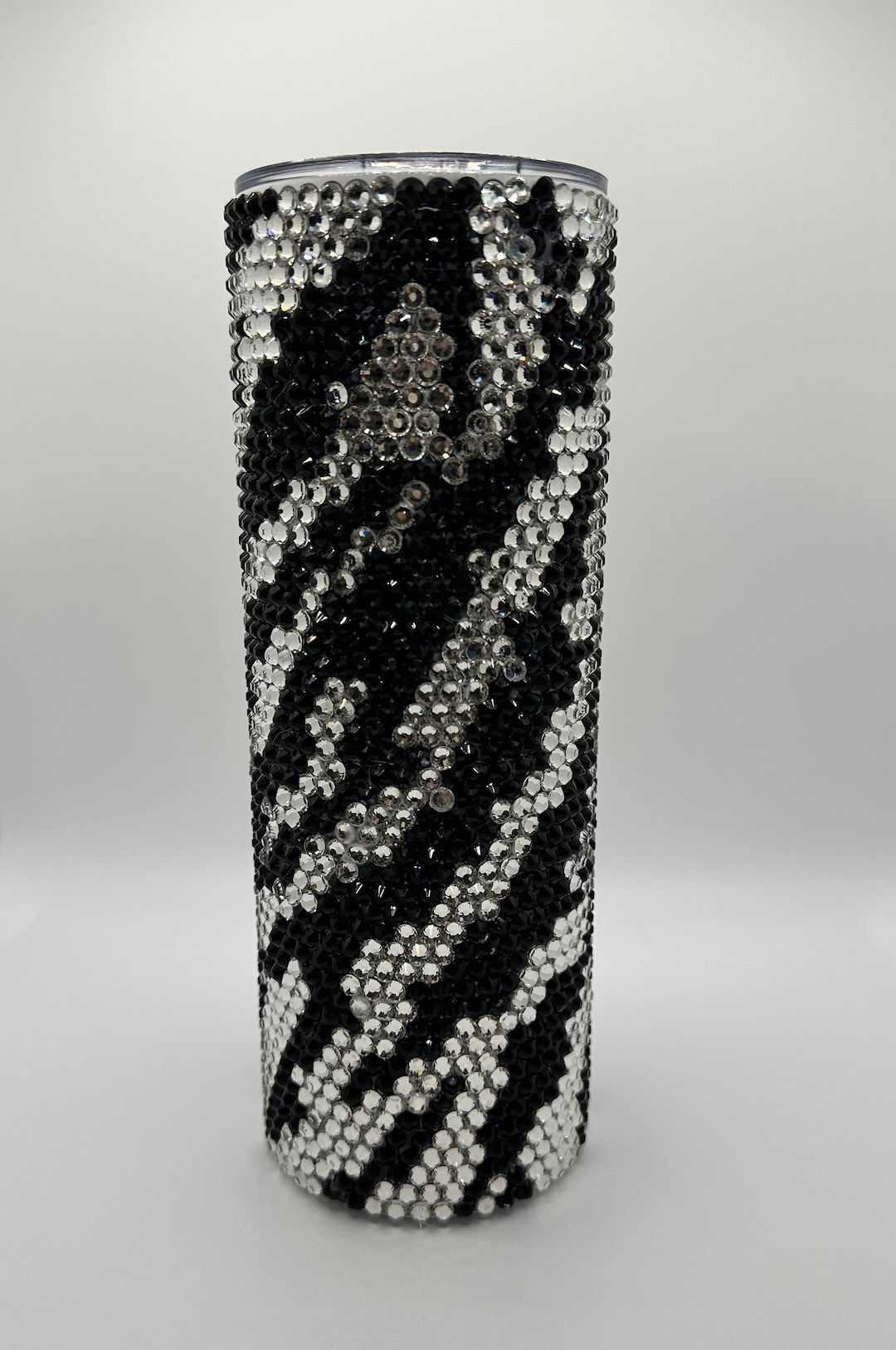 Zebra Rhinestone 20 Oz Skinny Tumbler Blinged Out Tumbler - Etsy