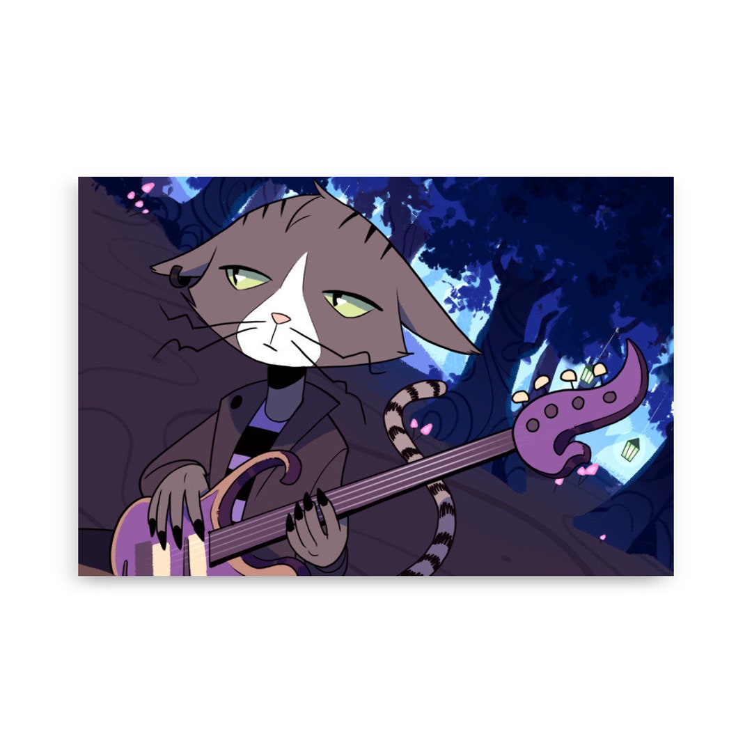 The Bassist Cat Print - Etsy