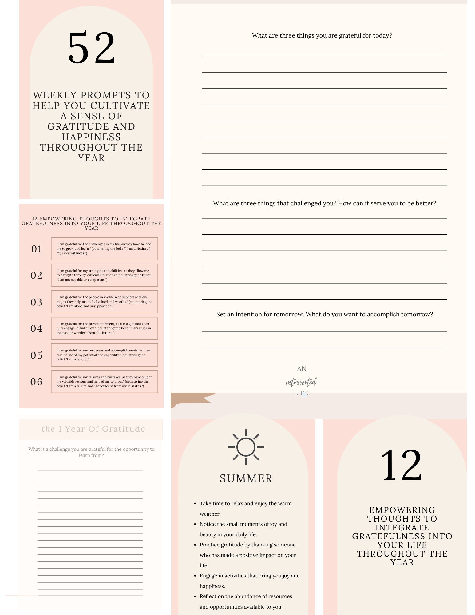 Gratitudejournal, Mindset, Minimalist, Daily Reflection, 365 Days ...