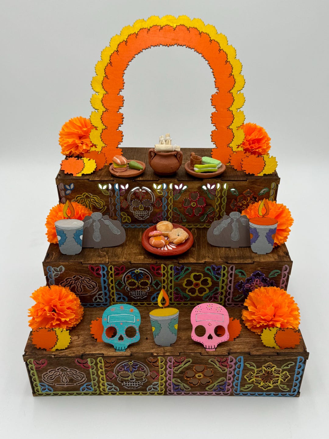 Dia De Los Muertos Day of the Dead Ofrenda Altar (ARCH) With DIY Paint ...