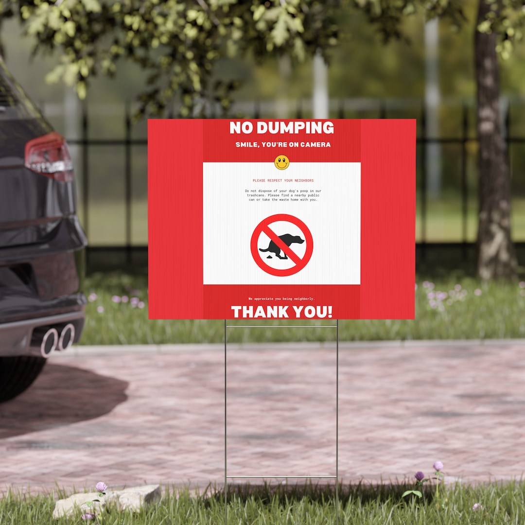No Dog Poop Dumping Yard Sign - Etsy