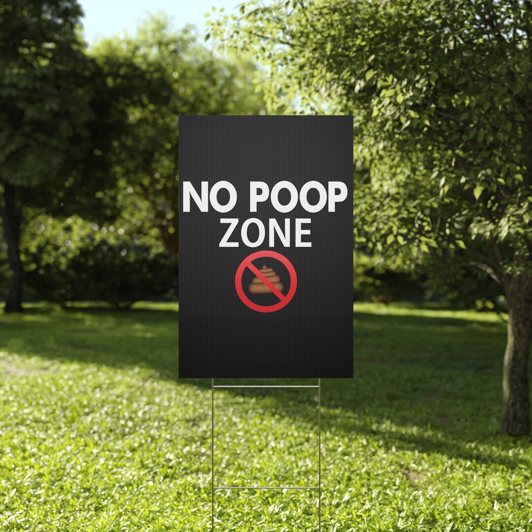 No Poop Zone Plastic Yard Sign Curb Your Dog Sign - Etsy