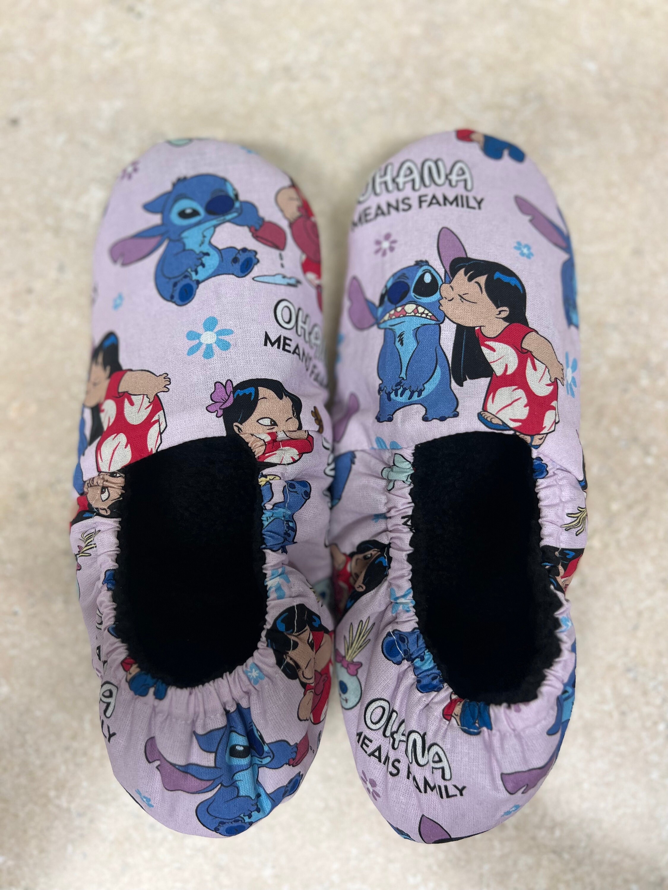 Lilo Stitch Ohana Means Family Soft Sole Slipper Socks Sizes Baby Youth ...