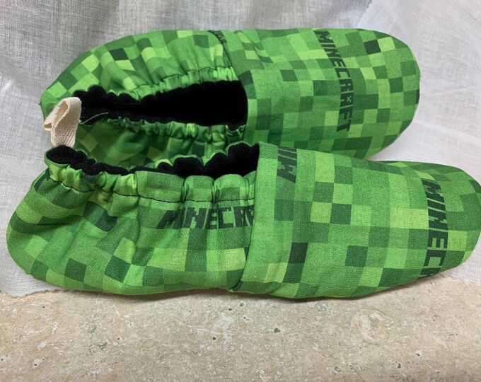Minecraft Block Soft Sole Slipper Socks Sizes Baby Youth Mens Womens - Etsy