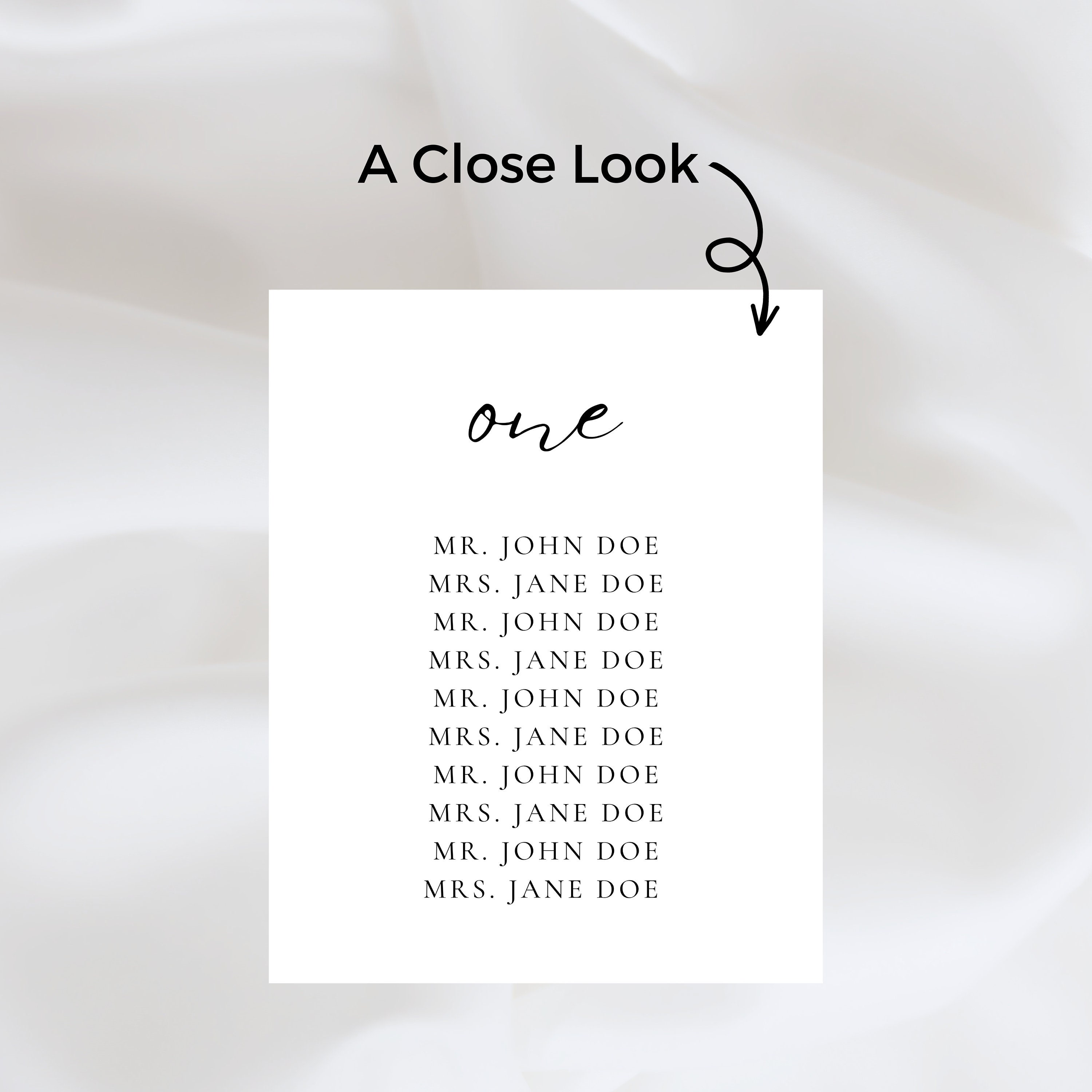 Minimalist Wedding Seating Chart, Assigned Tables, 20 Individual ...