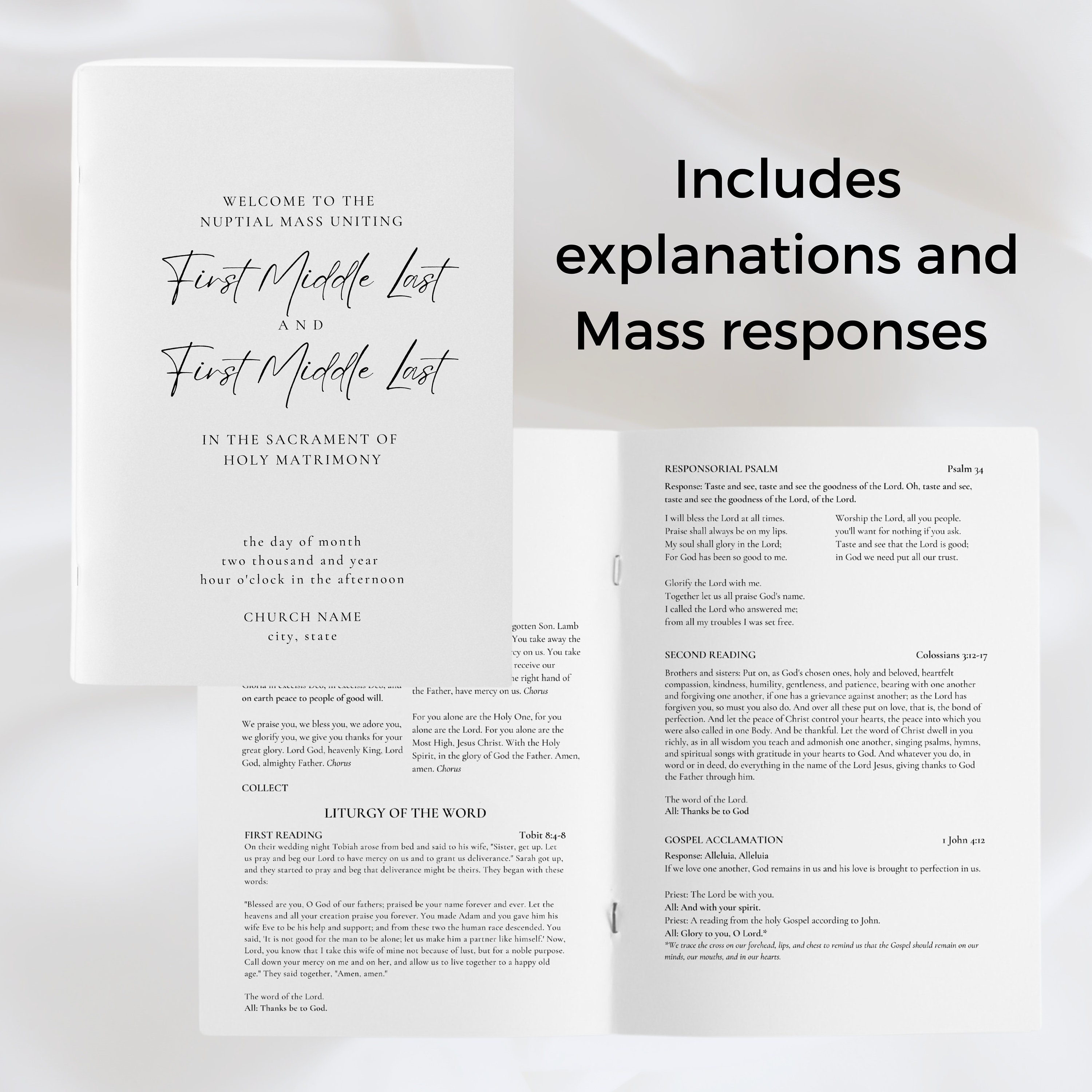 Catholic Wedding Church Program Template