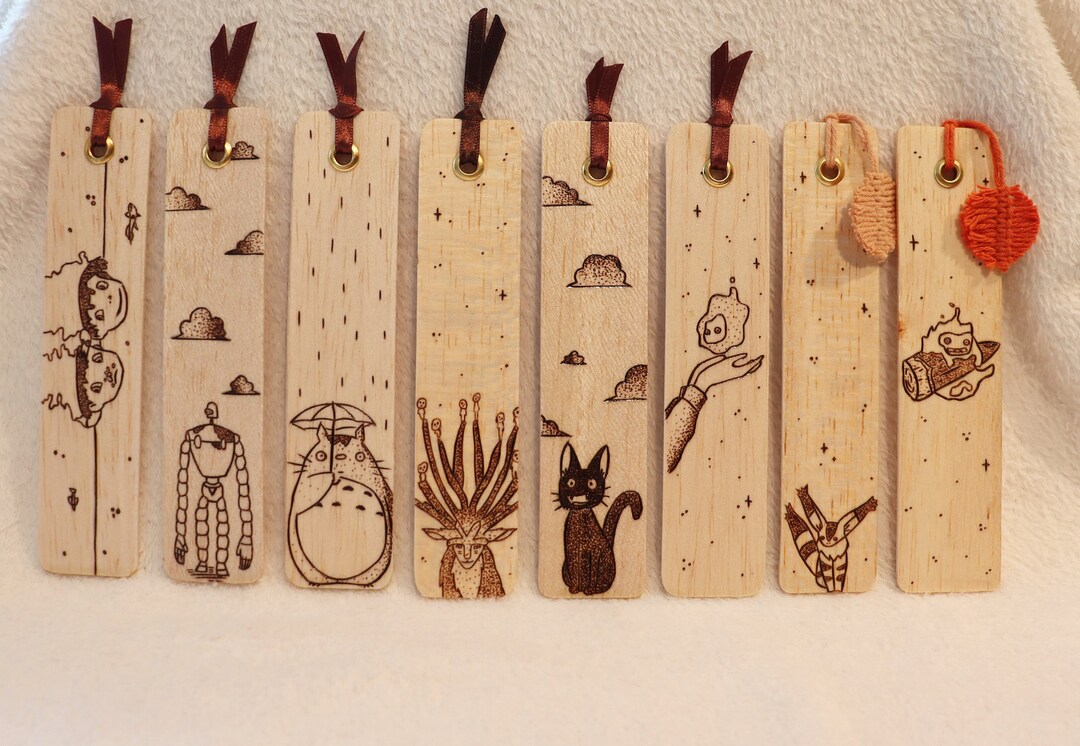 Ghibli Pyrography Bookmarks - Etsy