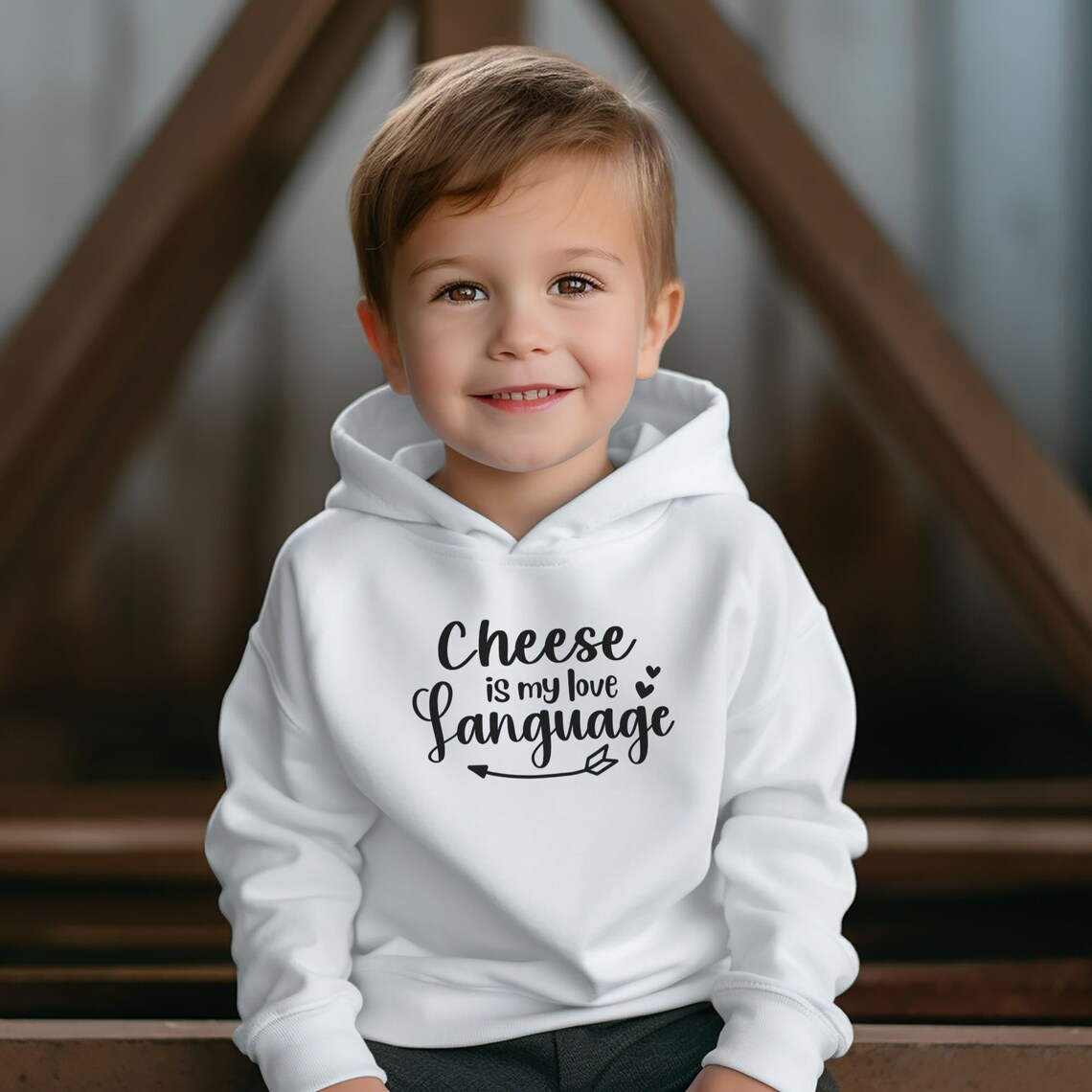 Toddler Cheese is My Love Language Sweatshirt, Toddler Cheese Hoodie ...