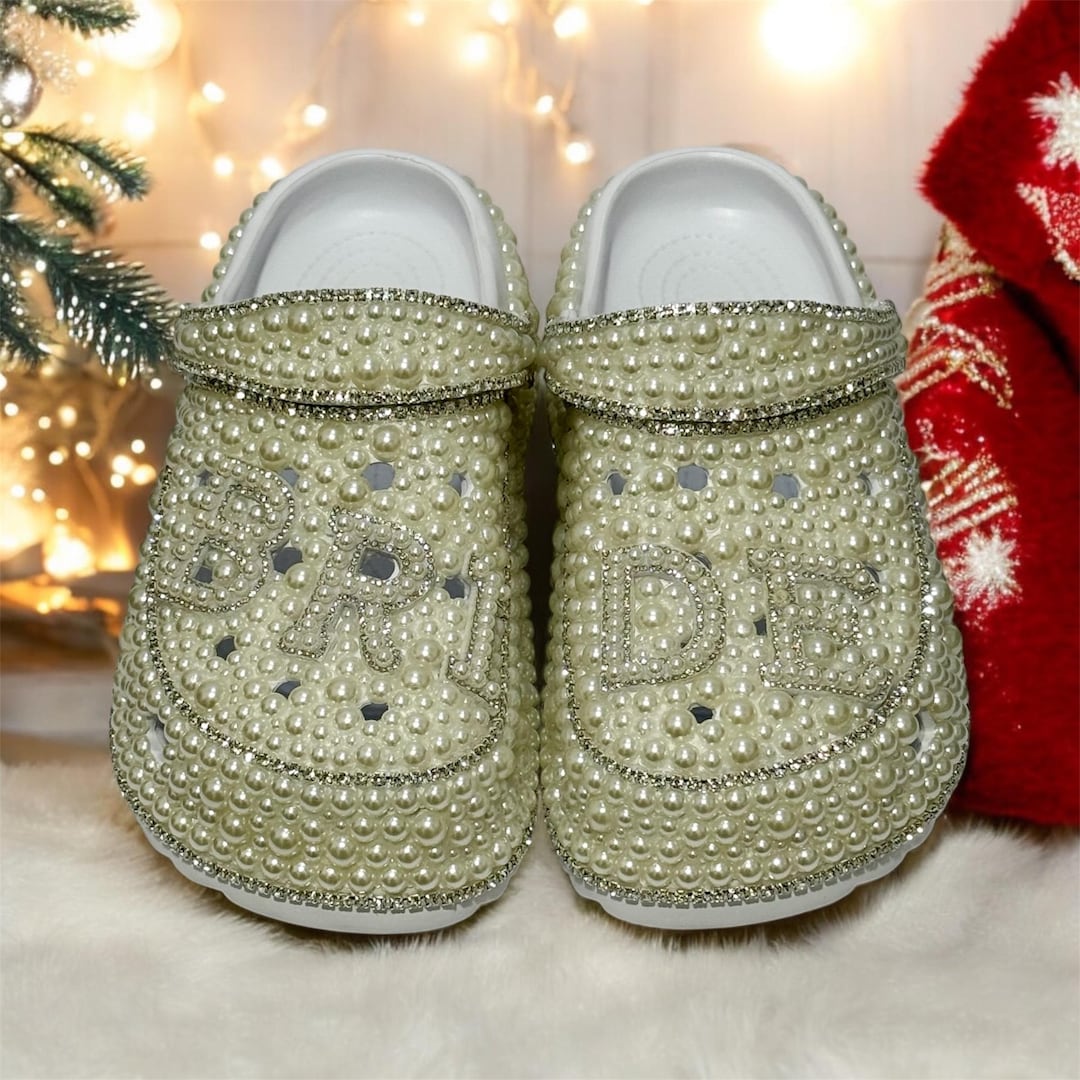 Glitter Bridal Slippers With Ivory Pearls, the Most Special Gift for ...