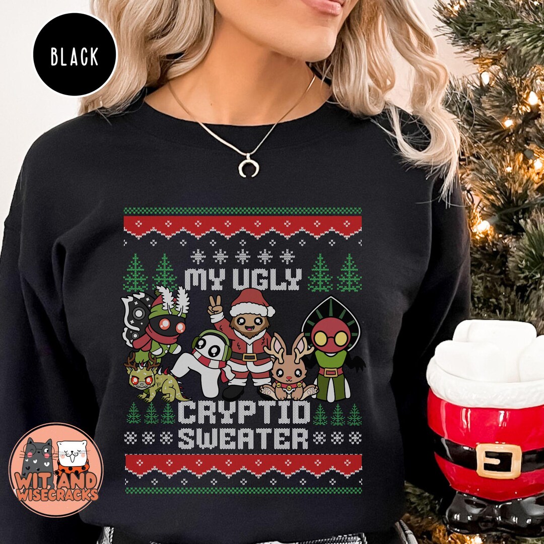 Cryptid Collections Sweatshirt Ugly Christmas Sweater Cryptozoologist ...