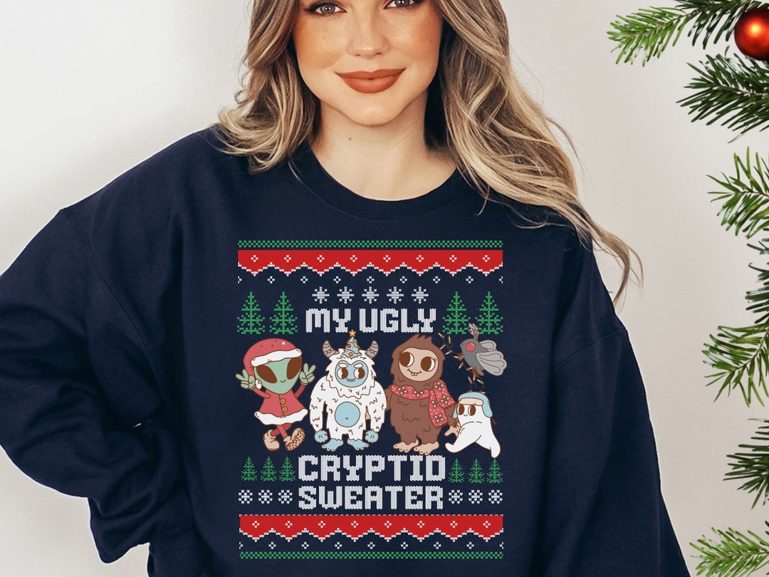 Cryptid Collections Sweatshirt, Ugly Christmas Sweater, Cryptozoologist ...