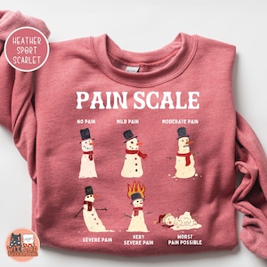Christmas Nurse Sweatshirt Snowman Sweater Pain Scale Pain Assessment ...