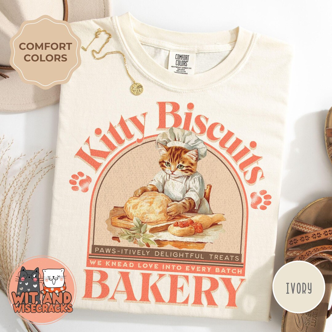 Comfort Colors Cat Biscuits Shirt, Kitty Biscuits Baking Tee, Funny Baking Shirt, Cat Lover ...