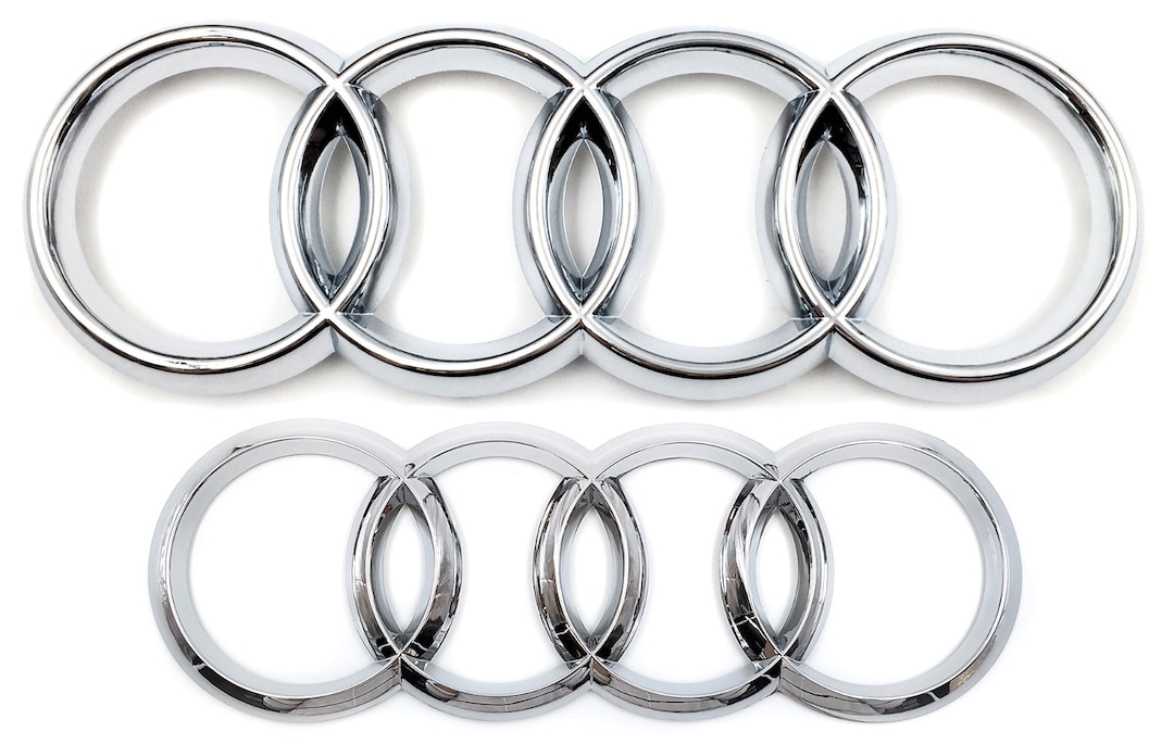 Audi Chrome Badge Rings Set Front Grille Rear Boot 285mm 202mm - Etsy