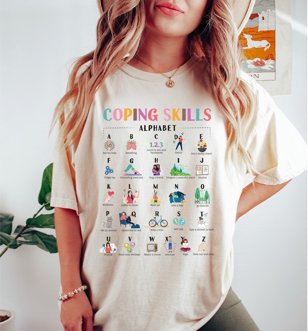 Comfort Colors® Coping Skills Alphabet Shirtschool Counselor - Etsy