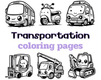 Vehicle Coloring Pages for Kids Transportation Coloring Book Car ...