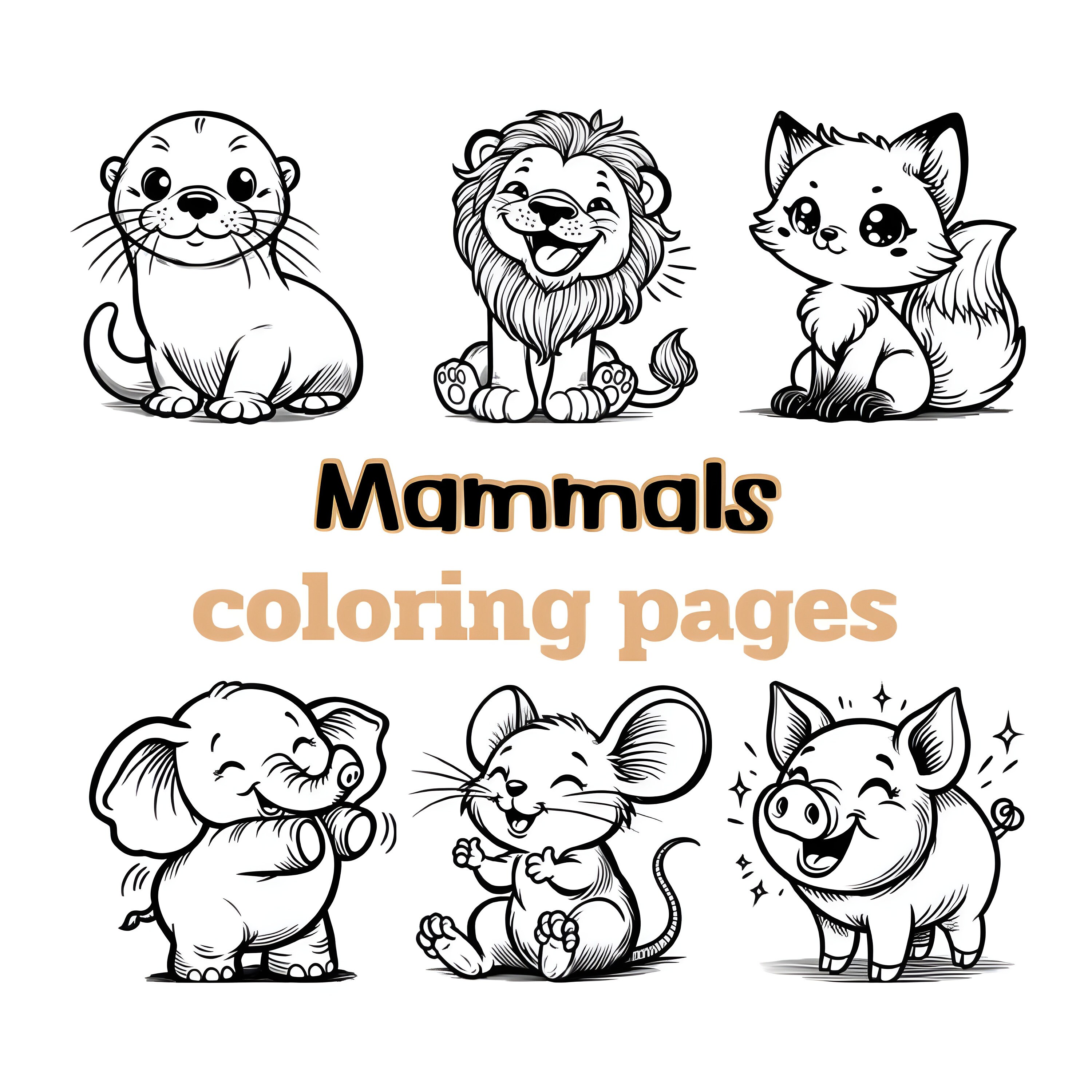 Mammals Coloring Pages - Etsy