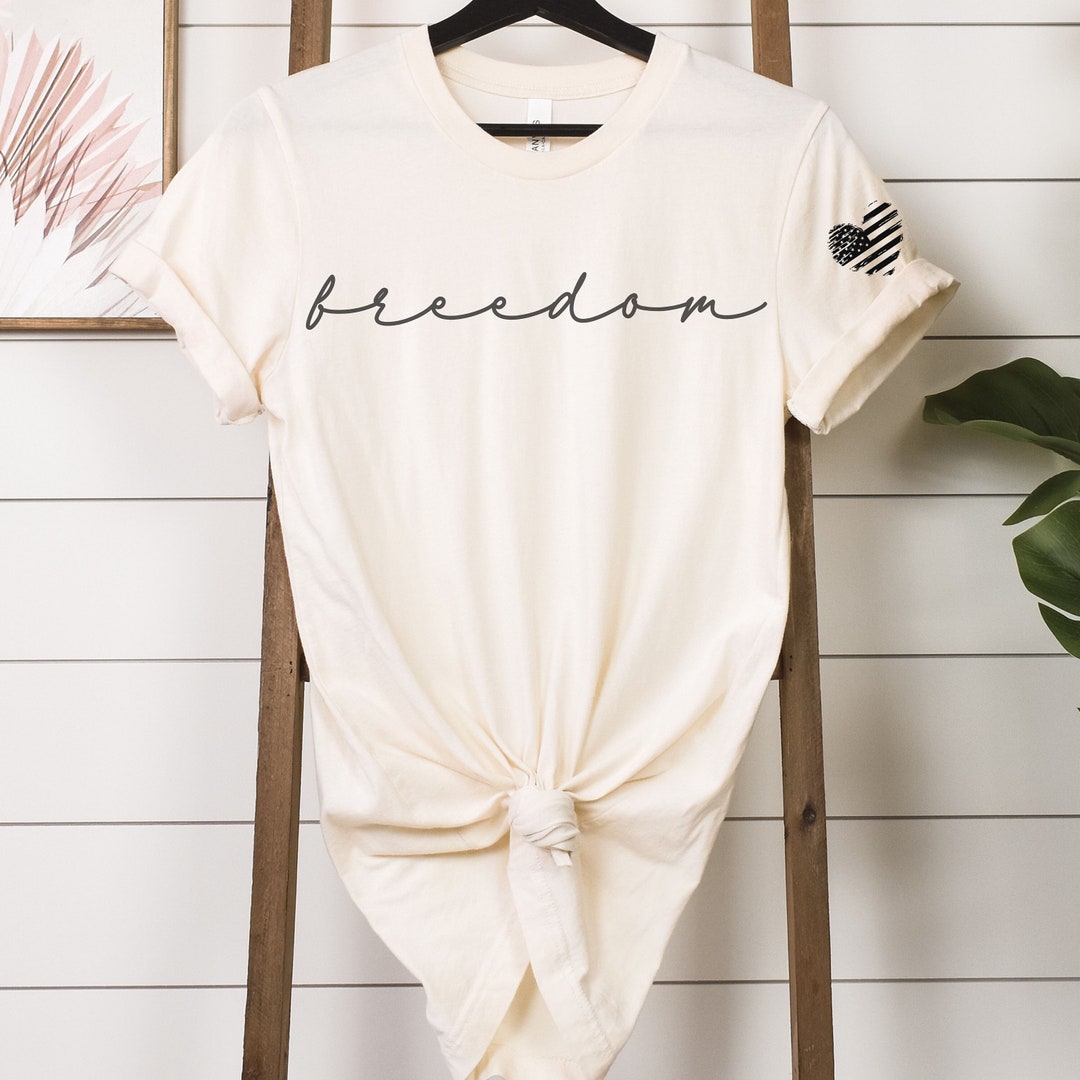 Freedom T-shirt, Patriotic USA Flag Heart Tee - Etsy