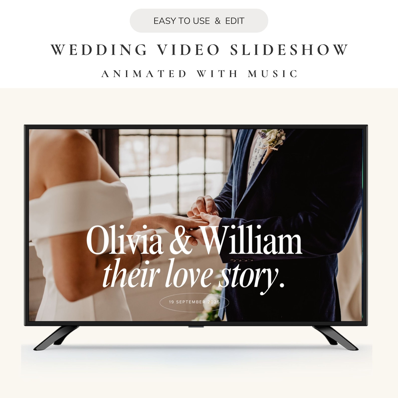 Elegant Wedding Slideshow Video Template With Music (editable Canva ...