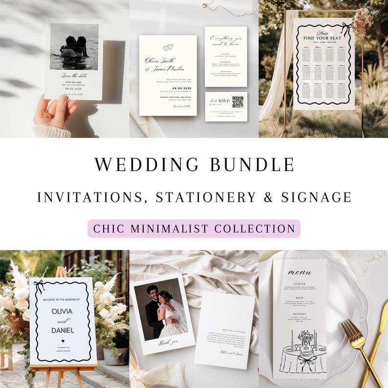 Wedding Invitation Suite, Monogram Wedding Invitation, Elegant Wedding ...