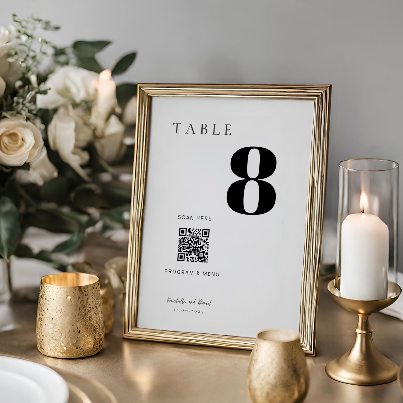 Digital Seating Chart Plan Menu Program Welcome Sign Order of Events ...