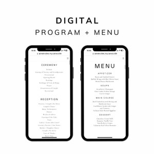 Digital Seating Chart Plan Menu Program Welcome Sign Order of Events ...