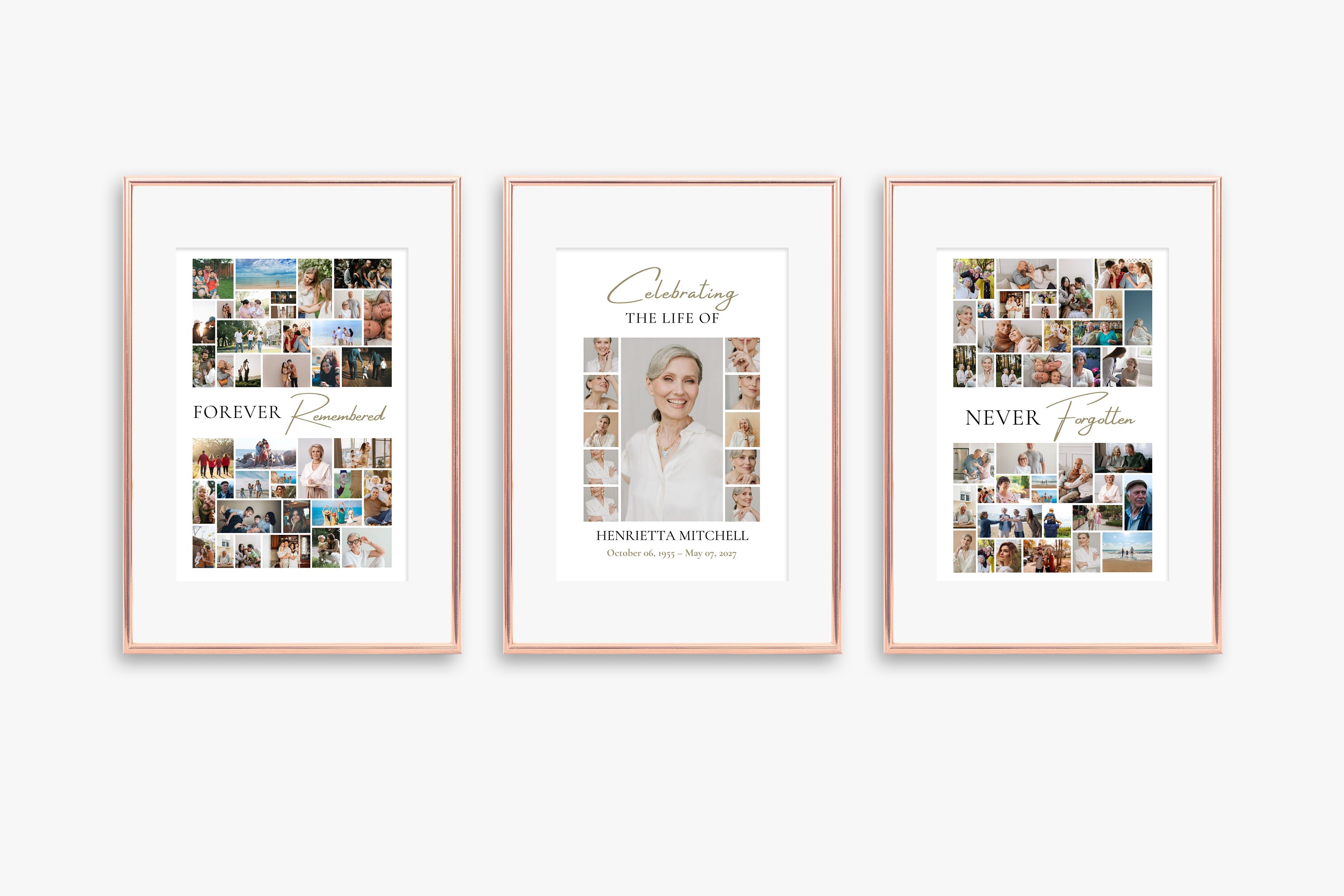 SET Funeral Photo Collage Sign Templates, Funeral Welcome Sign Template ...