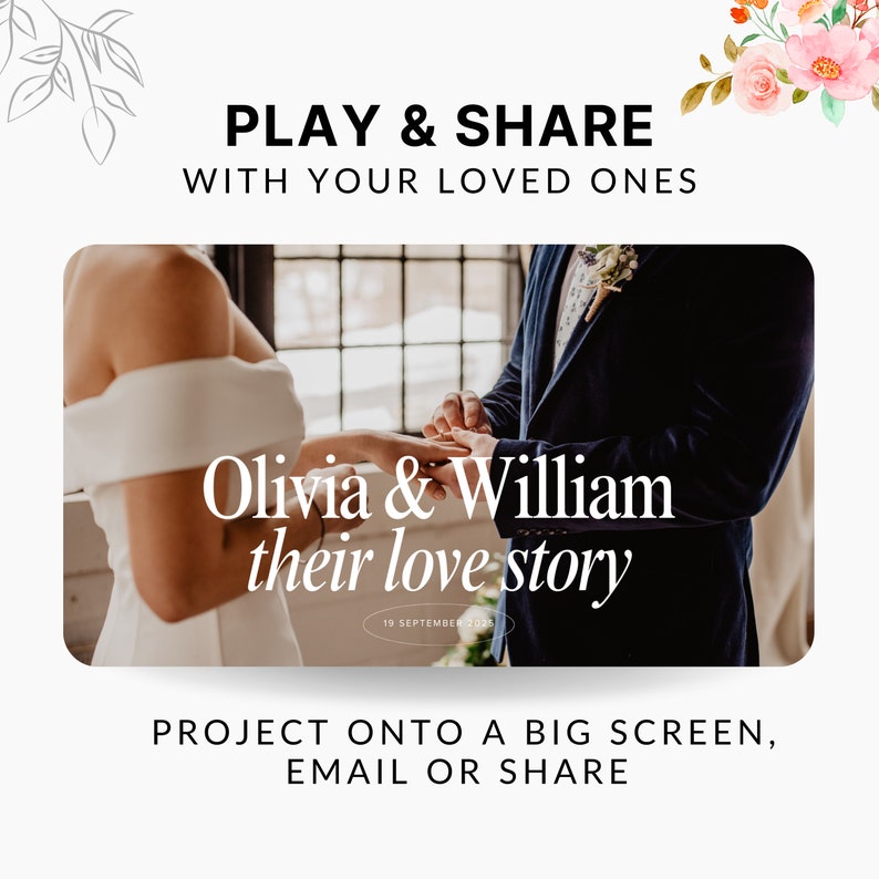 Elegant Wedding Slideshow Video Template With Music (editable Canva ...