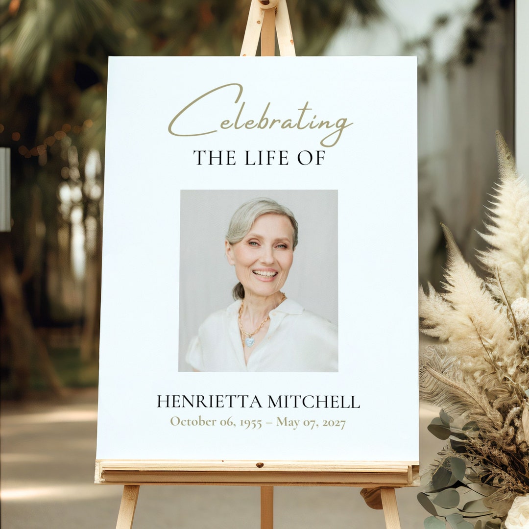 Editable Funeral Welcome Sign, Celebration of Life Decoration, Large ...