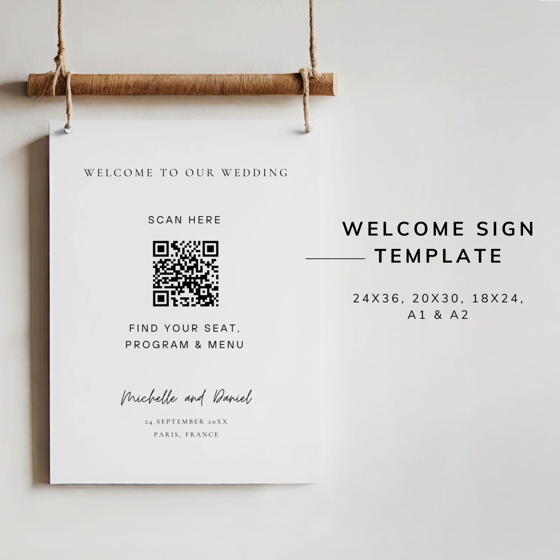 Digital Seating Chart Plan Menu Program Welcome Sign Order of Events ...