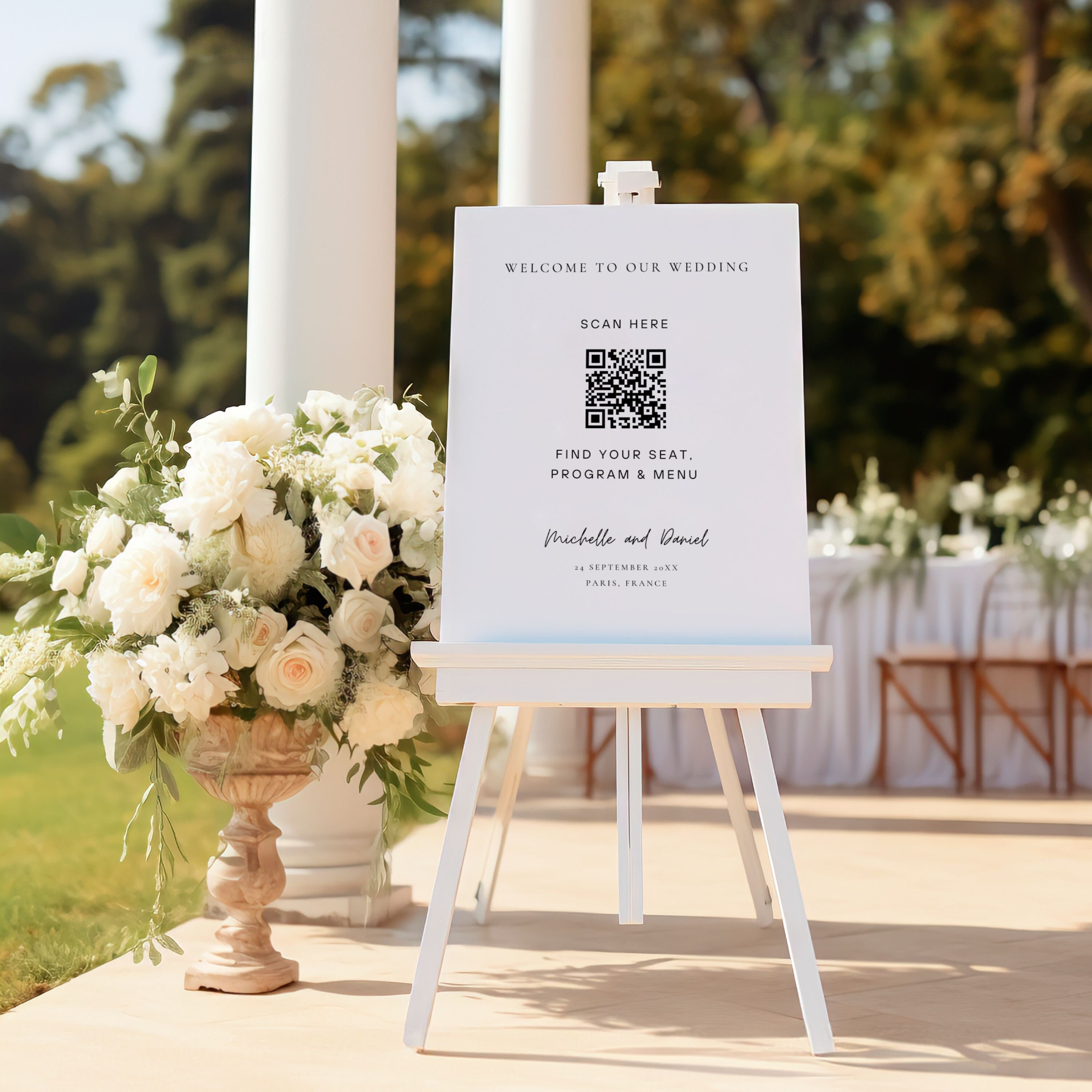 Digital Seating Chart Plan Menu Program Welcome Sign Order of Events ...