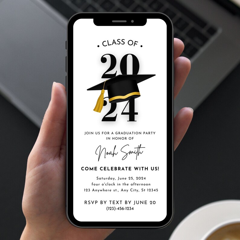 Graduation Party Text Invite, Text Message Invite, Minimal Graduation ...