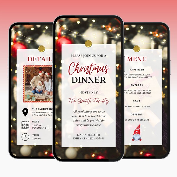 Christmas Dinner Menu Canva - Etsy