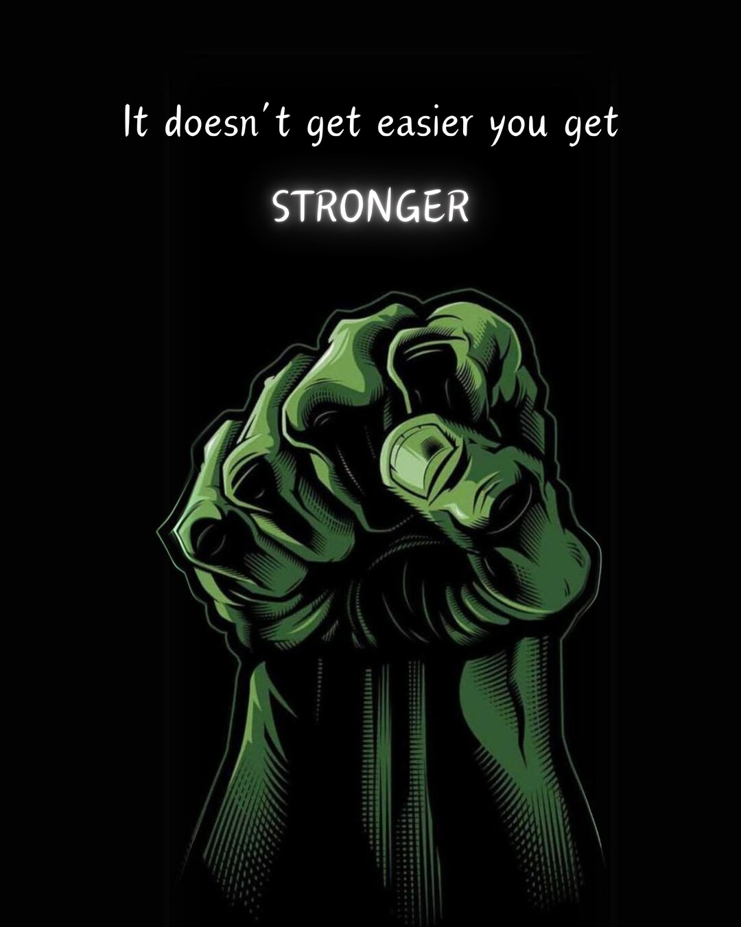 Hulk-get Stronger Poster motivational Quote Frame High Quality ...