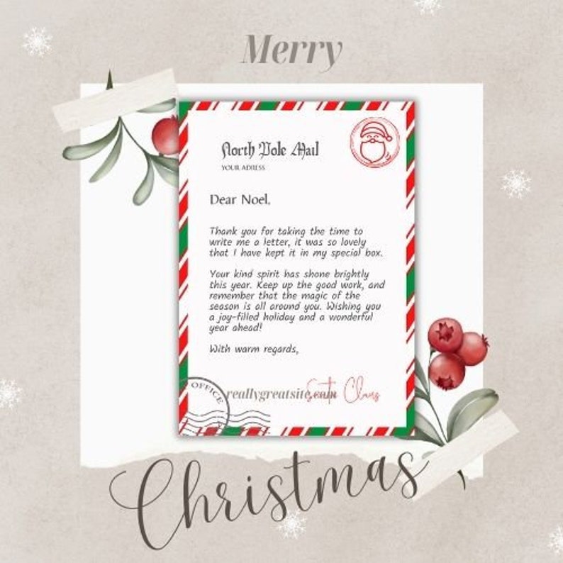 Editable Letter From Santa Claus From the Desk of Santa Letter Template ...