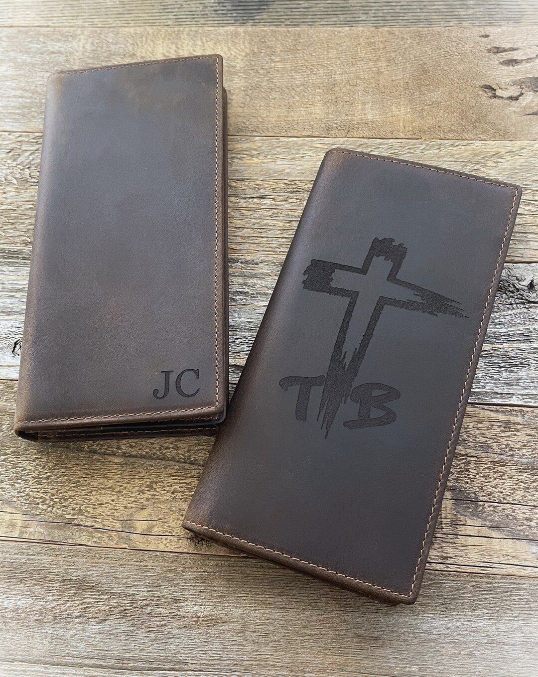 Men's RFID Vintage Look Genuine Distressed Leather Long Bifold Wallet ...