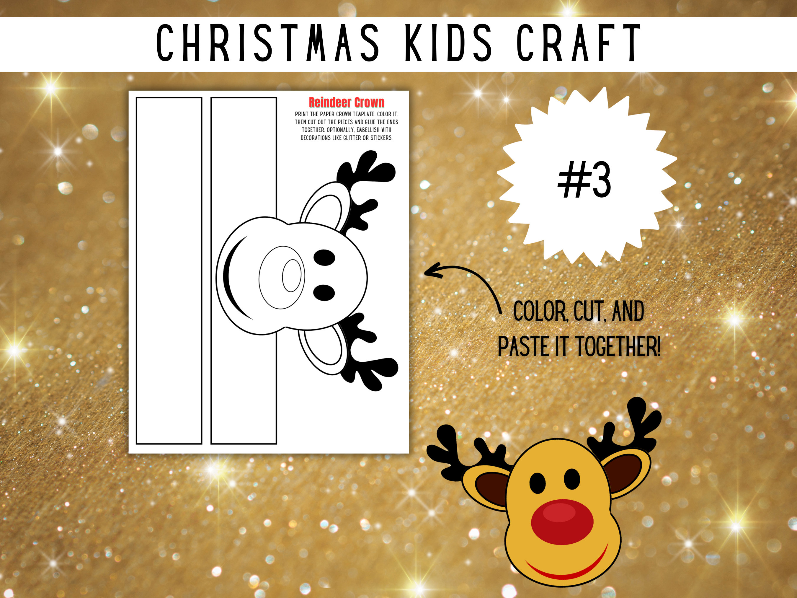 Printable Christmas Kids Crafts, Crafts for Christmas Party, Holiday ...
