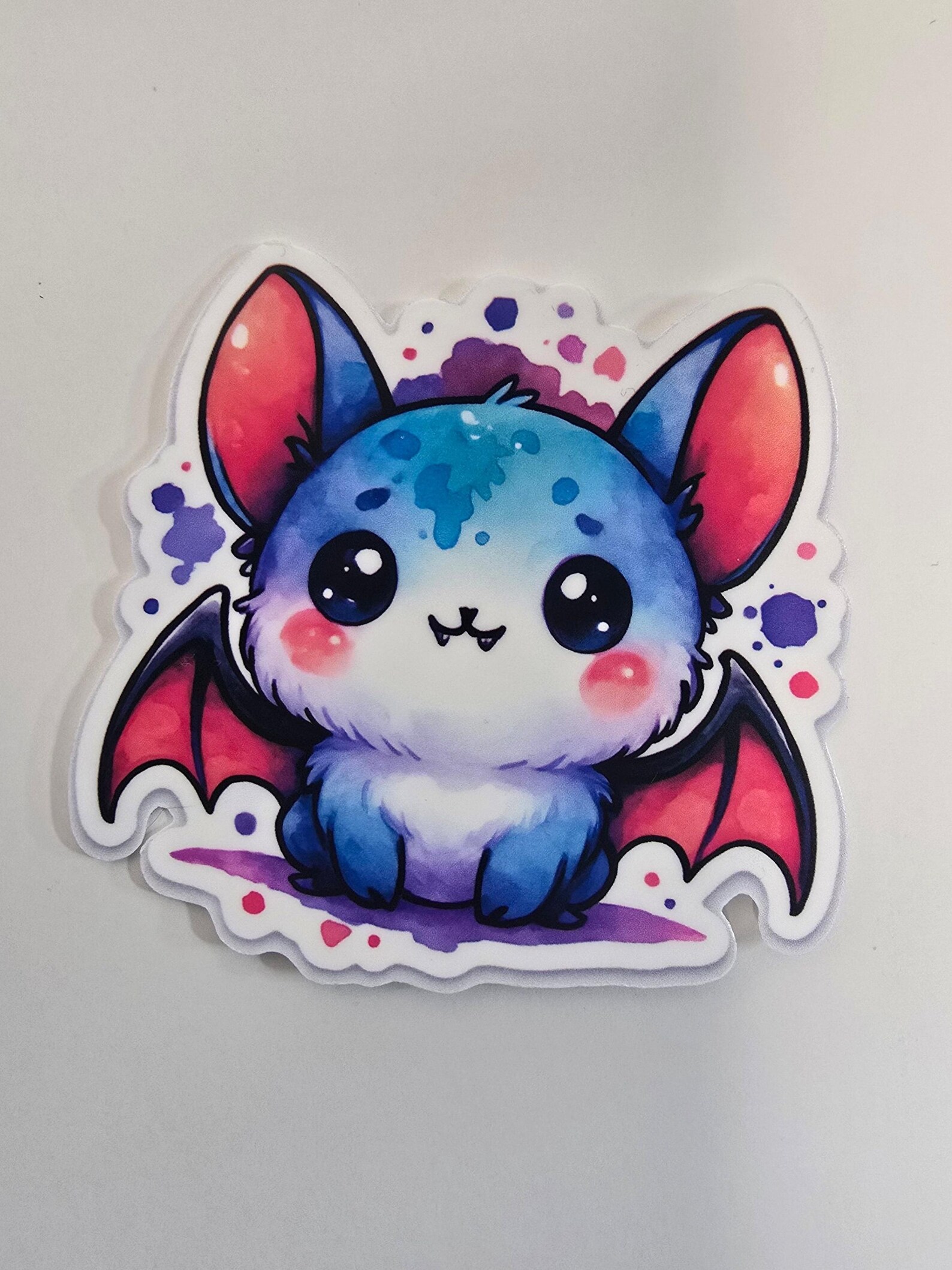 Kawaii Bat Sticker, Cute Watercolor Halloween Bat Decal, Spooky Cute ...