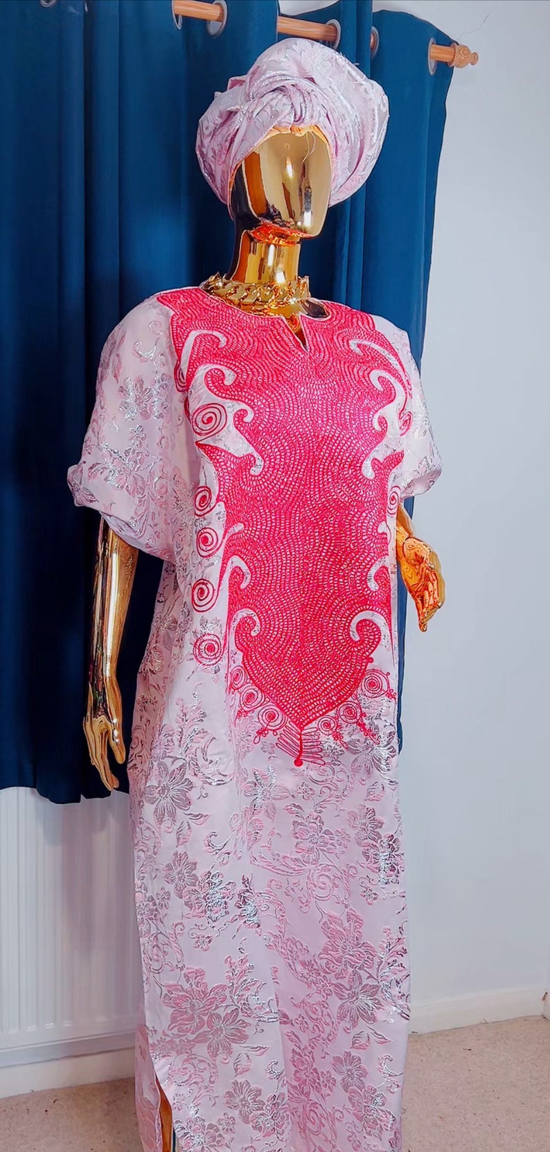 Brocade Boubou Dress/kaftan Dress/ Kaftan/embroidery Boubou/ Owanbe ...