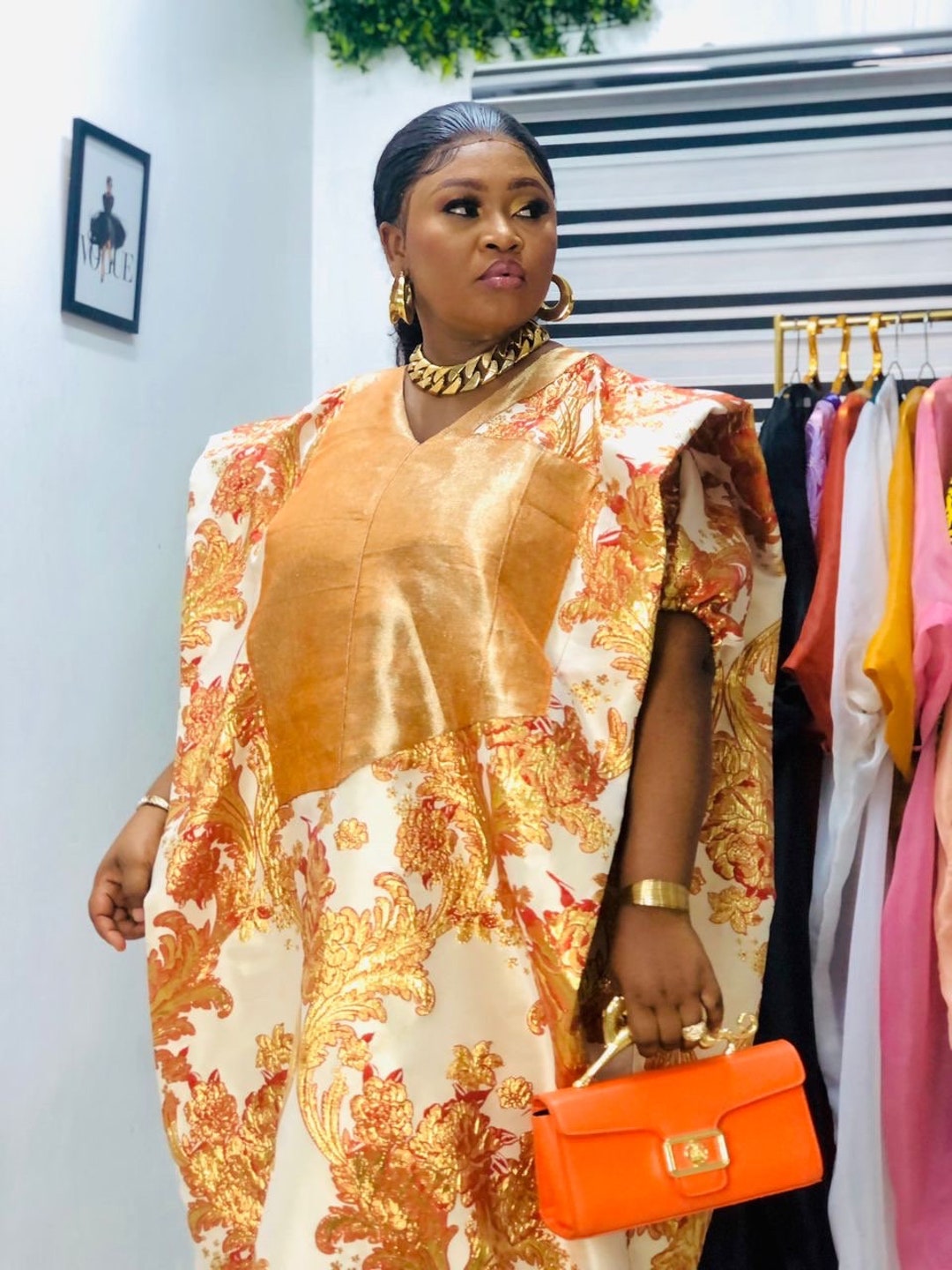 Brocade Boubou/african Nigeria Bubu/ Kaftan Dress/ Nigeria Kaftan ...