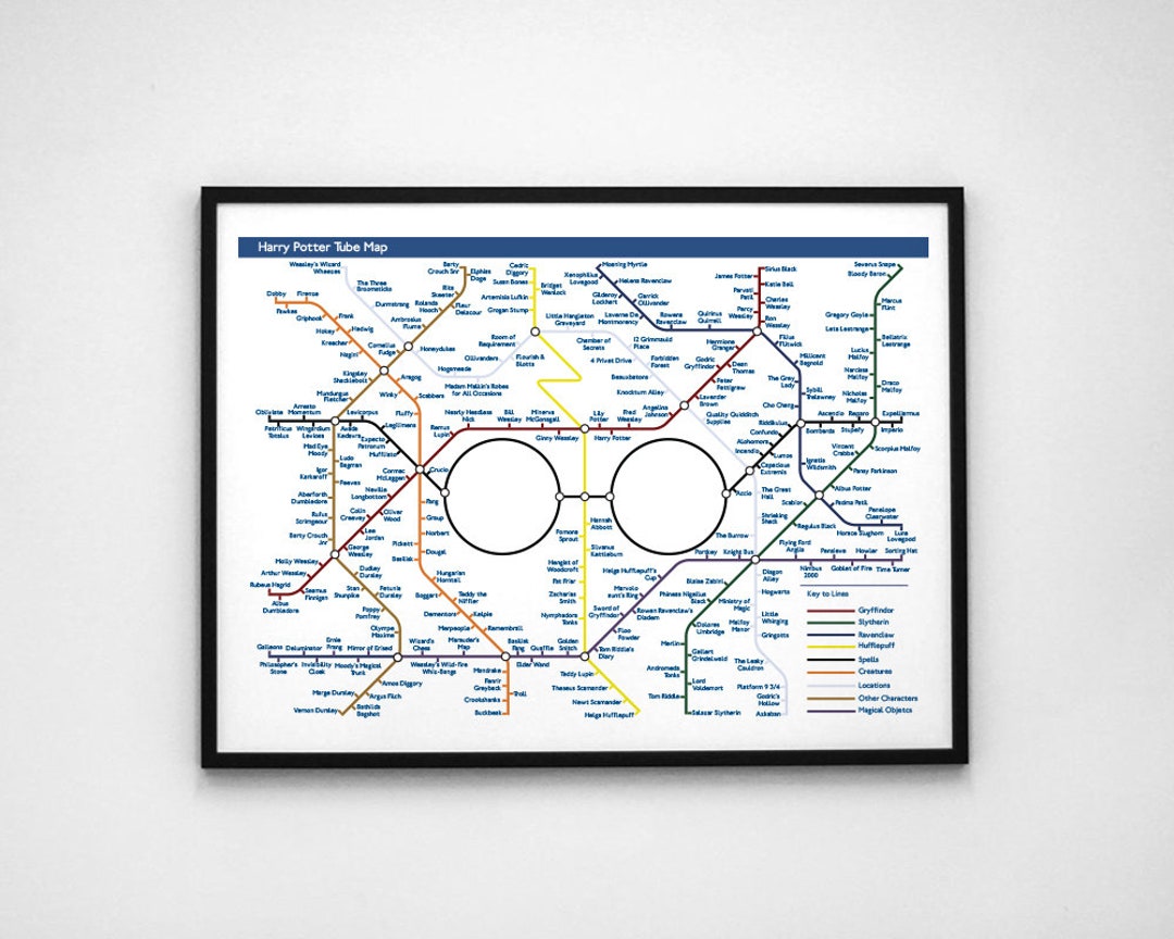 Harry Potter Train Map Print Wall Art Decor Tube Map Poster - Etsy