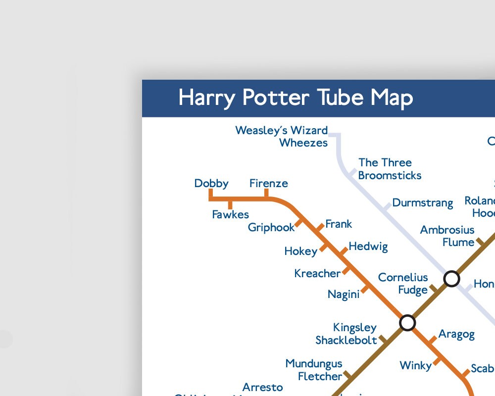 Harry Potter Train Map Print Wall Art Decor Tube Map Poster - Etsy
