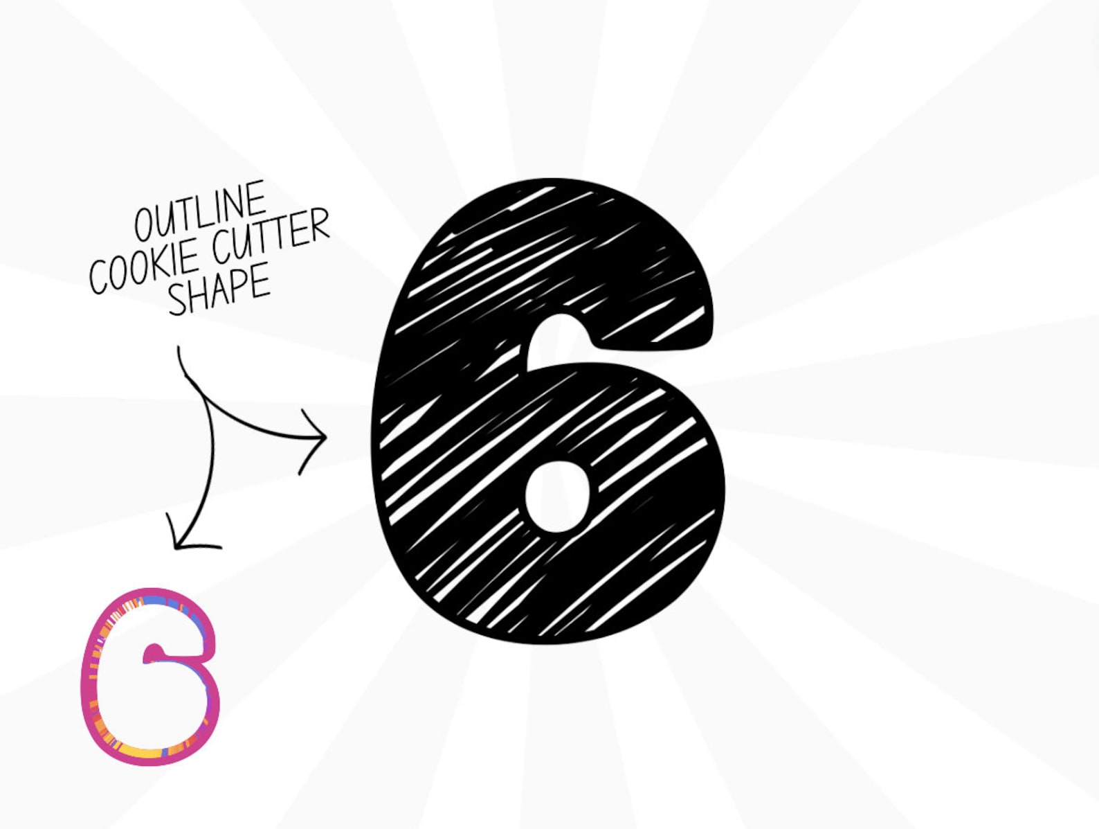 Number 6 Outline Cookie Cutter STL File - 3D Print Digital Download ...