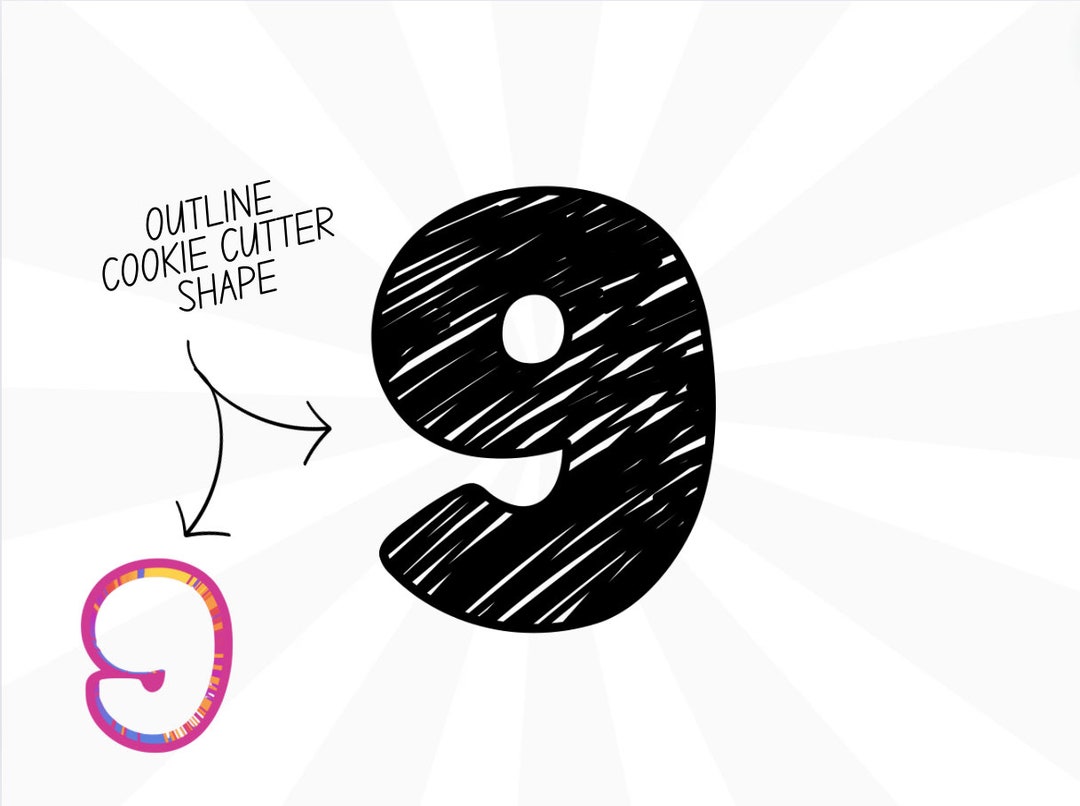 Number 9 Outline Cookie Cutter STL File - 3D Print Digital Download ...