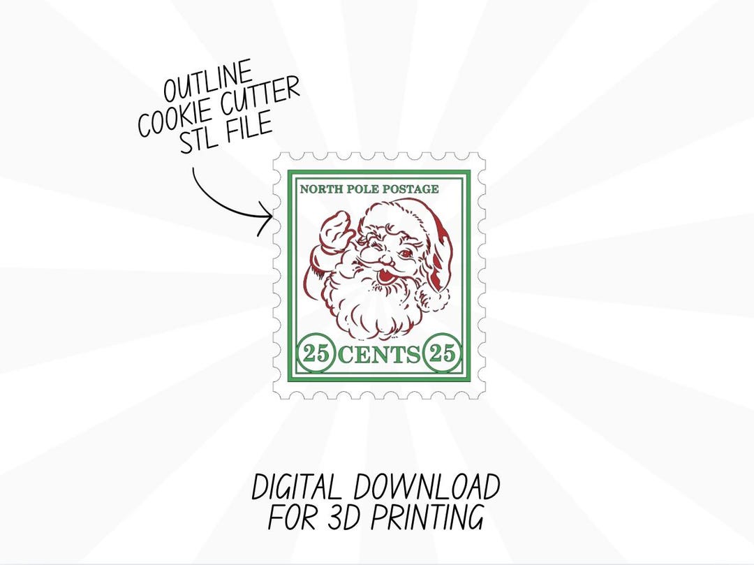 Stamp Cookie Cutter STL File - Outline - 3D Print Digital Download ...