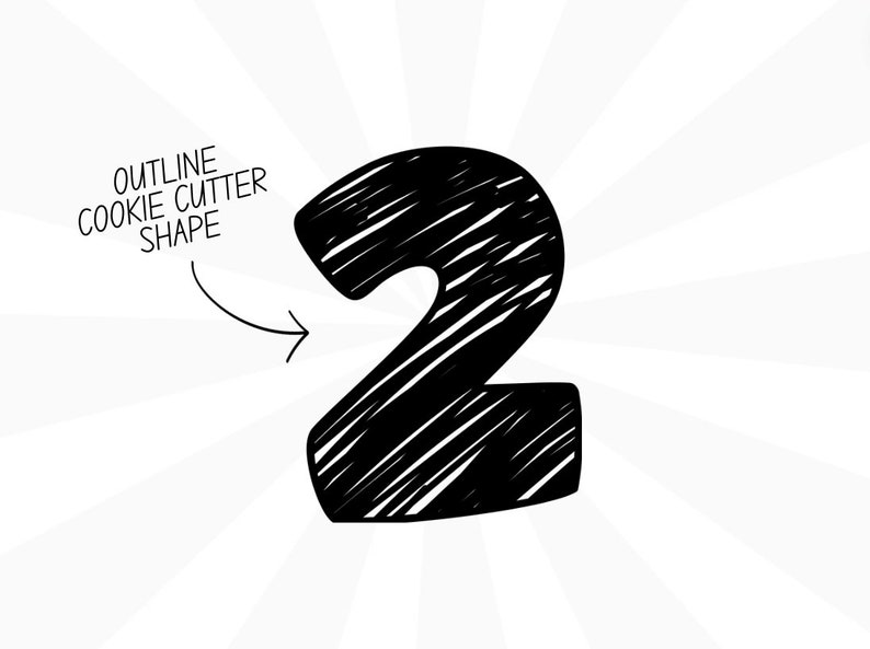 Number 2 Outline Cookie Cutter STL File - 3D Print Digital Download ...